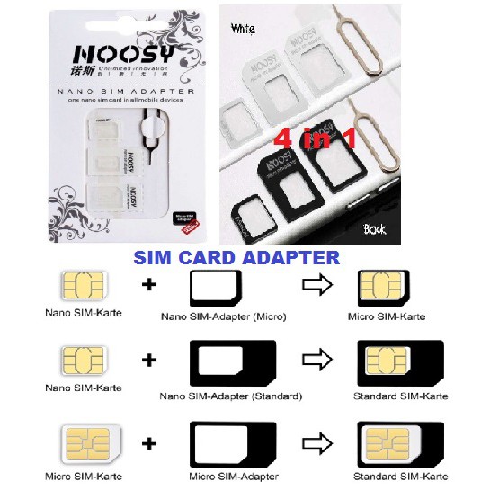 4 in 1 SIM Card Adapter (Nano/Micro/Macro SIM) | Shopee Malaysia