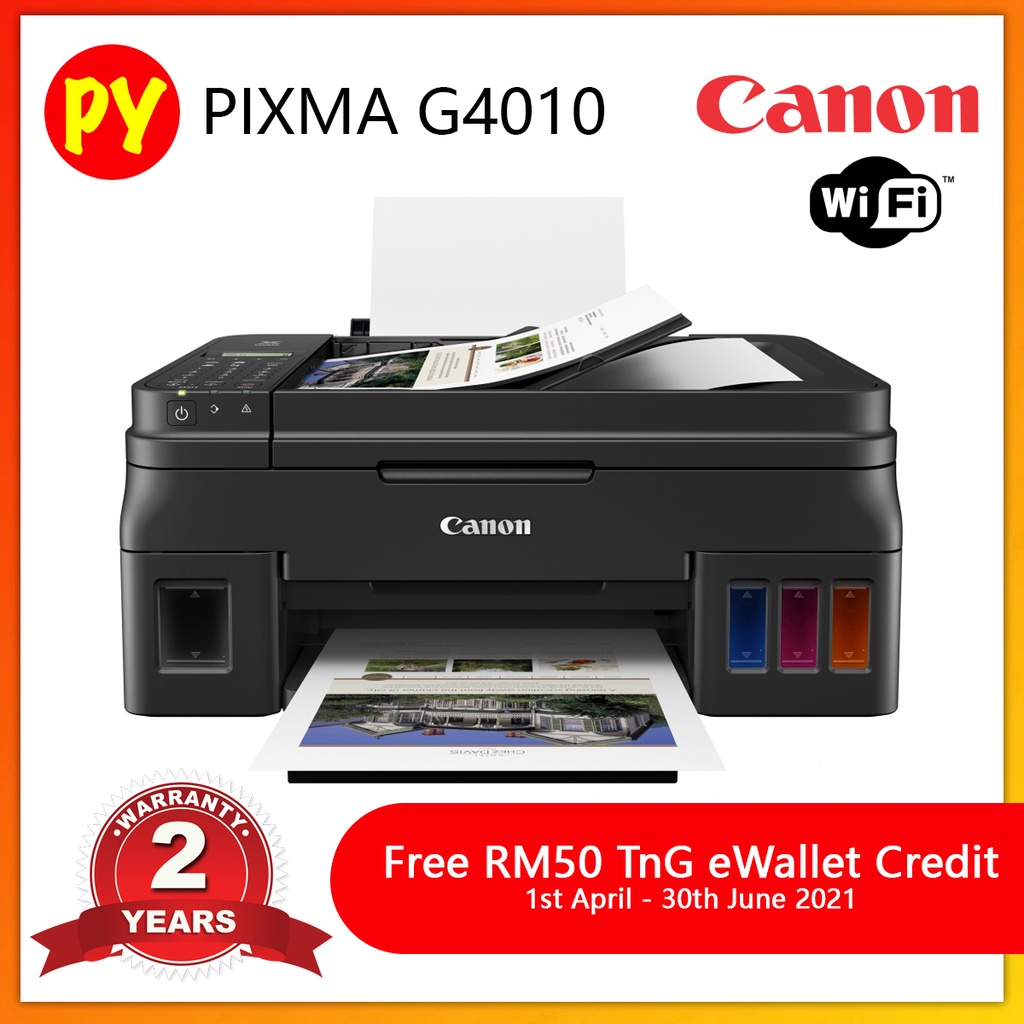 Canon PIXMA G4010 Ink Tank AIO Printer (Wifi Fax) Print scan copy fax G ...
