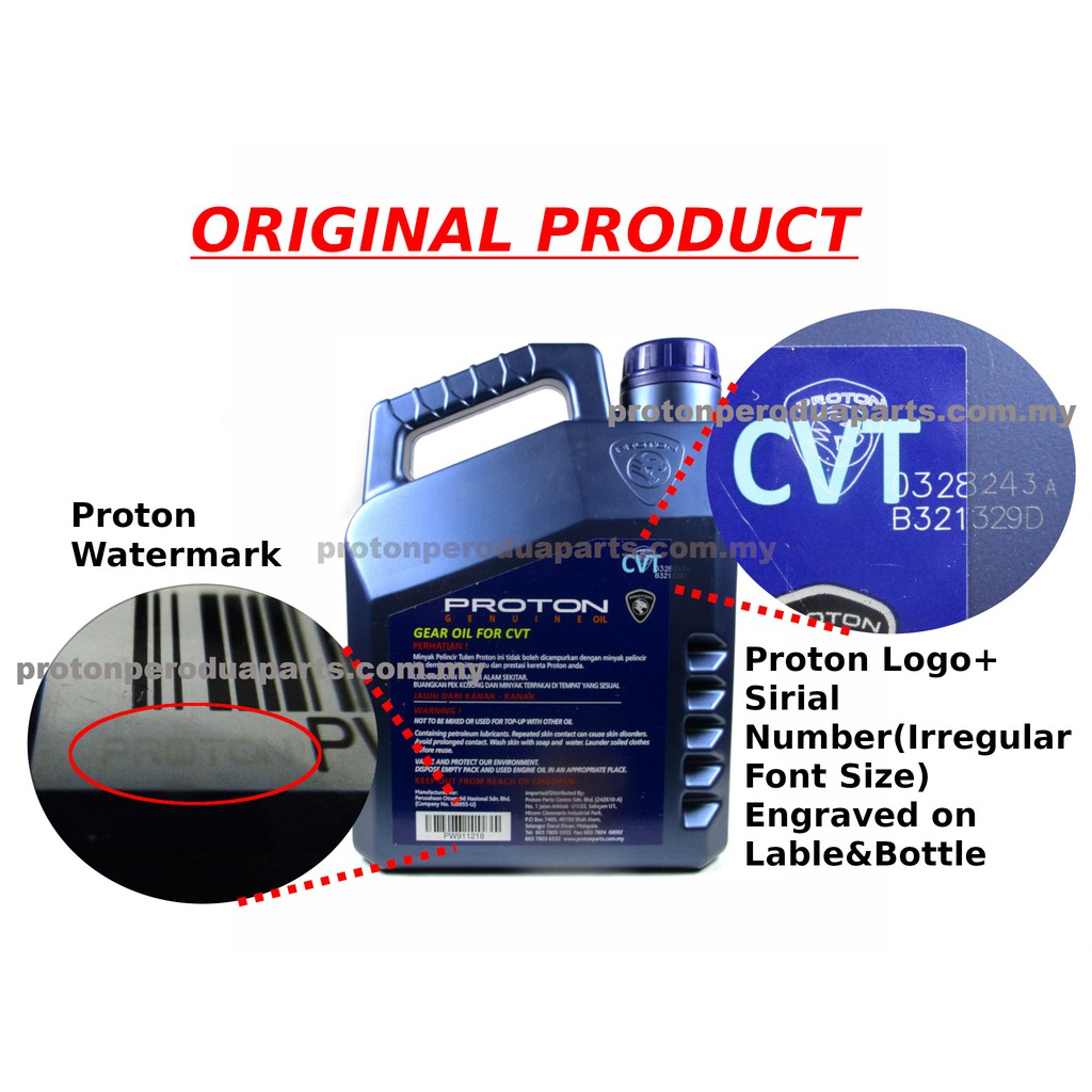 Proton CVT Fluid - 4 litre Proton Genuine Continuously Variable ...