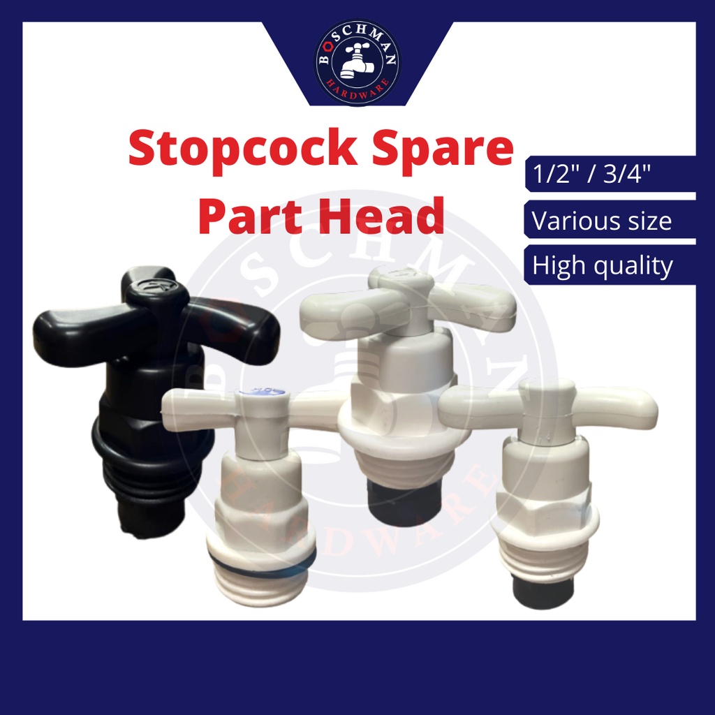 PVC Stopcock Spare Part Head Socket Type Plastic Stopcock Stop Valve ...