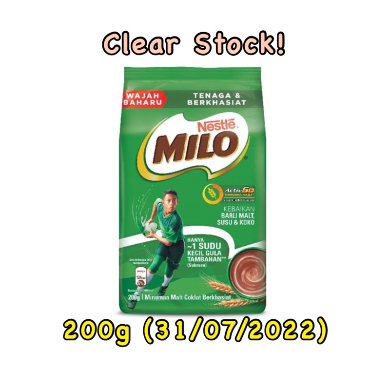 ( Clear Stock) Nestle Milo Activ-Go Original Softpack 200g | Shopee ...