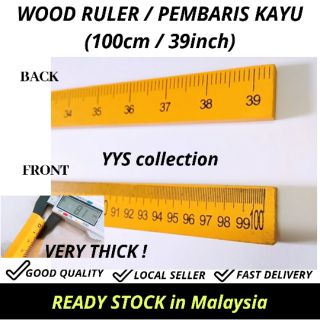 (1METER /100cm) Wood Ruler/ Wooden ruler / Pembaris kayu / Pembaris tukang jahit kayu / Pembaris ...