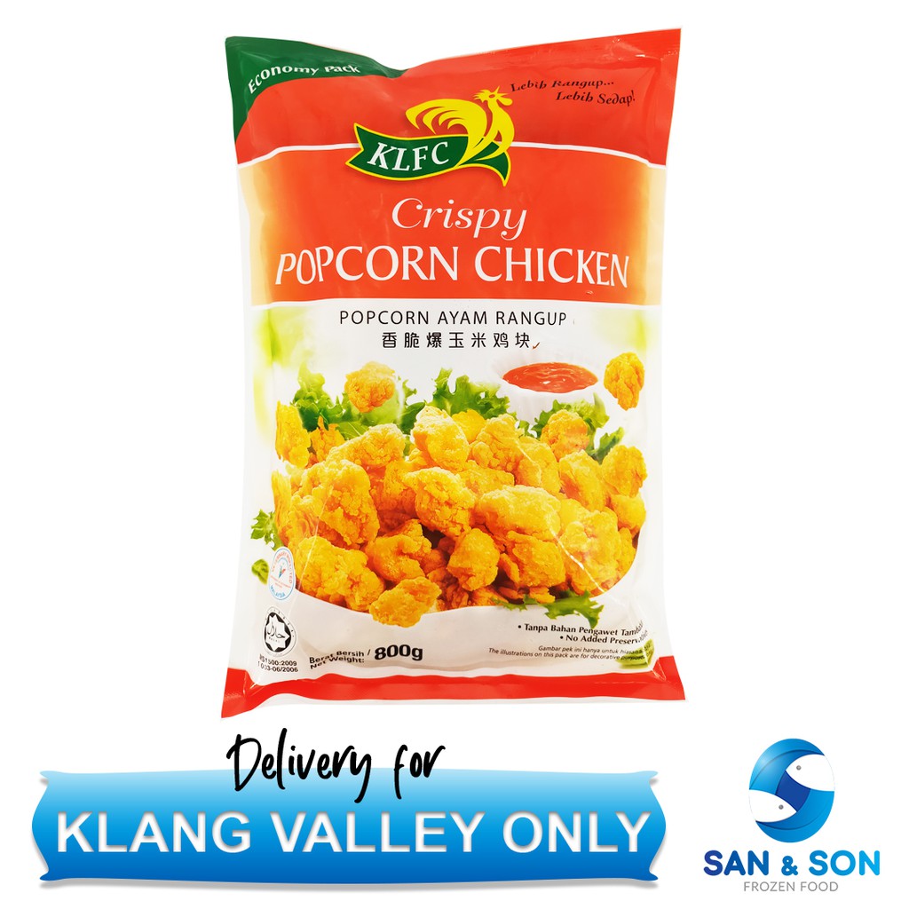KLFC Crispy Popcorn Chicken 800g per packet ayam goreng San and Son ...