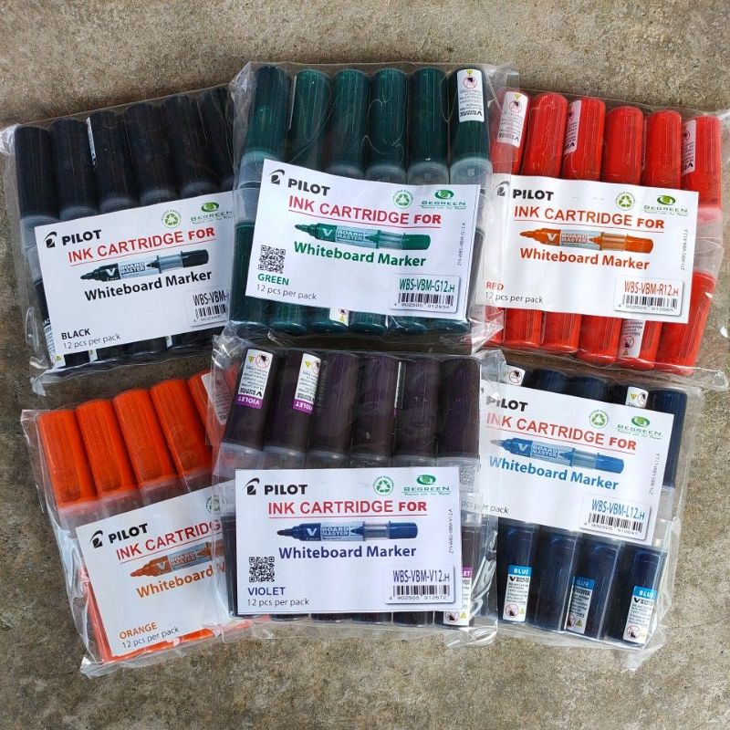 Pilot V Board Master Whiteboard Marker Cartridge Refill Ink (12 Pcs ...