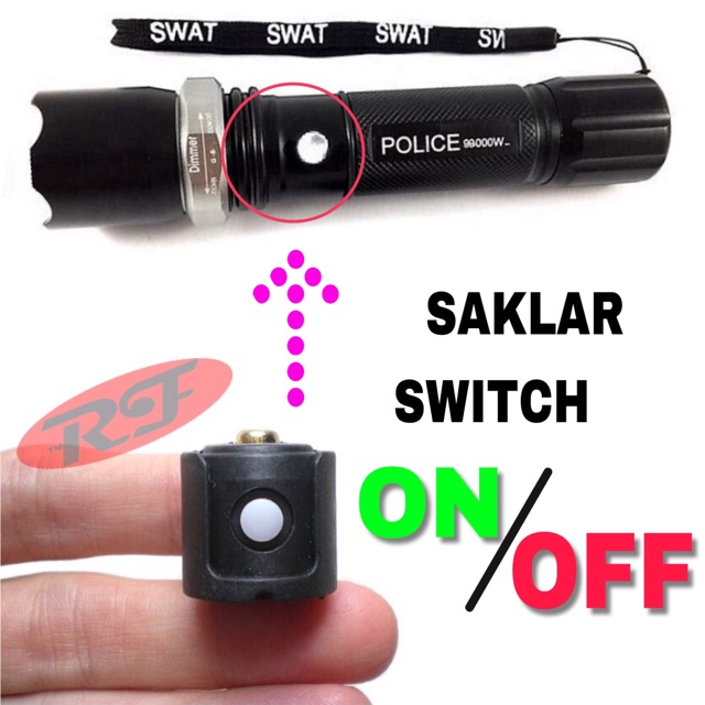 Police swat flashlight switch button on off | Shopee Malaysia