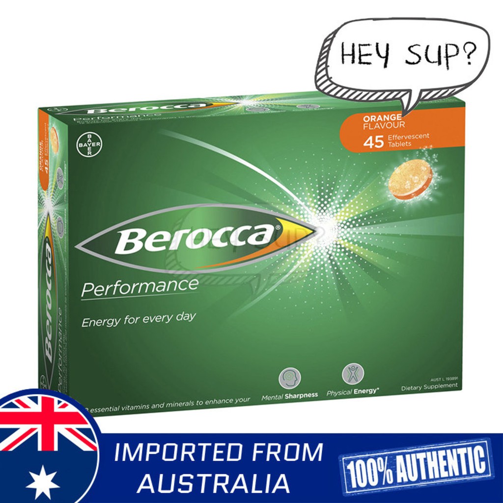 BAYER Berocca Effervescent Tablets Orange Flavour 45 Tablets | Shopee ...