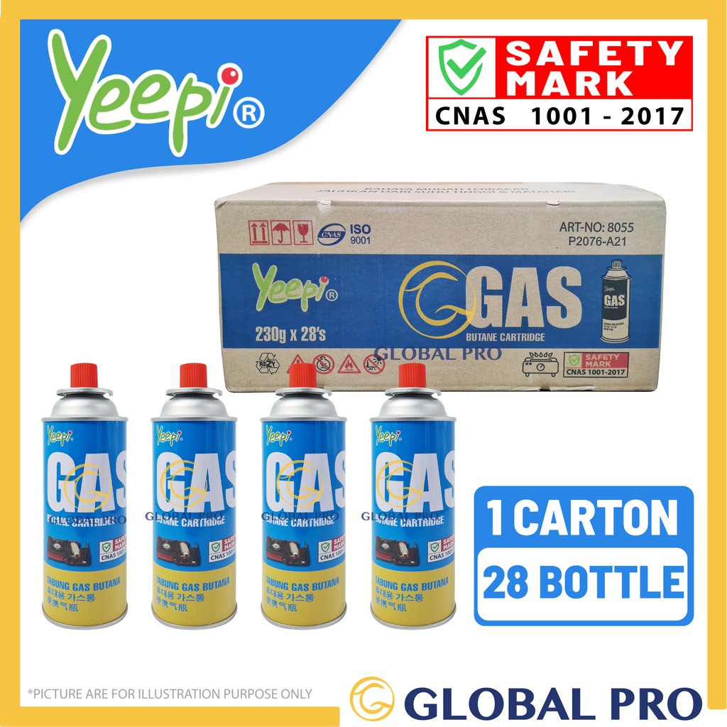 (28PCS) 1 Carton 230G YEEPI/ GOLDEN FUJI Butane Gas Cartridge Portable ...