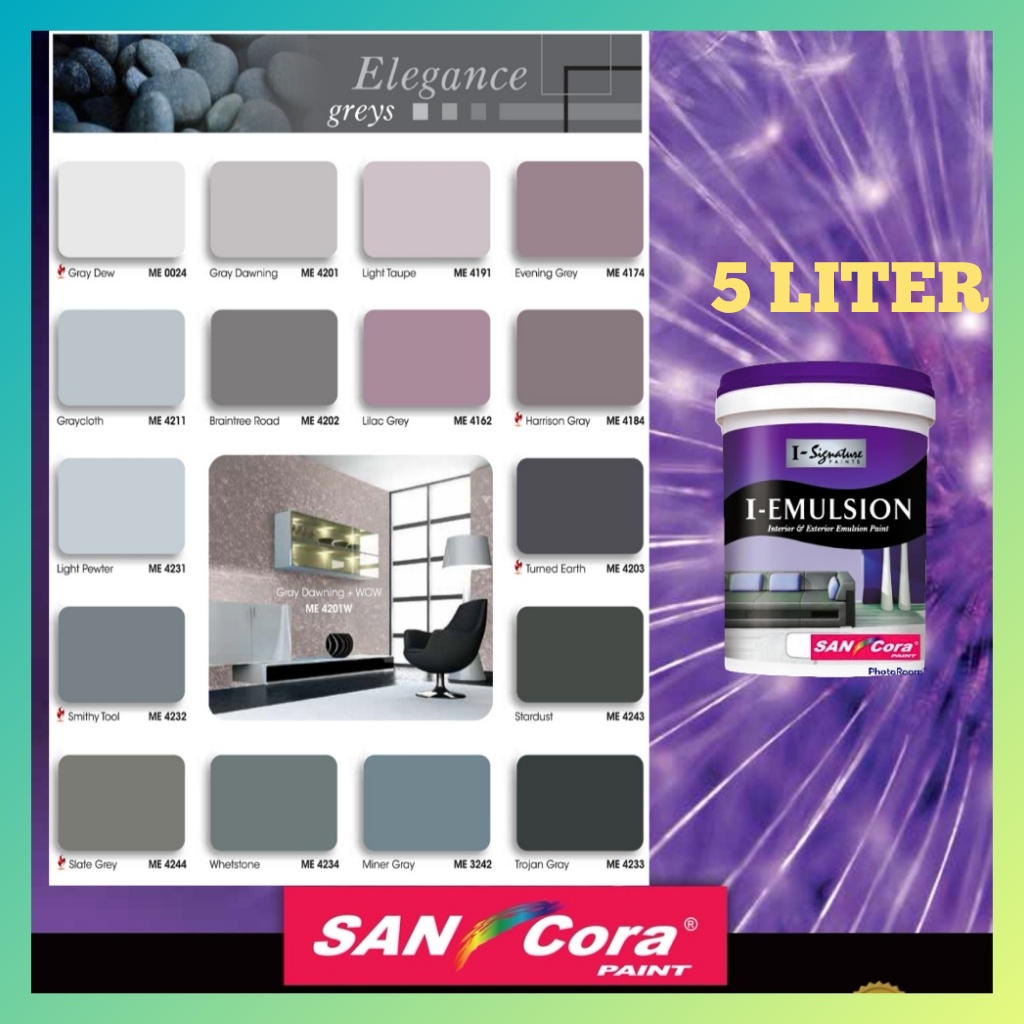 5 LITER SANCORA I-EMULSION INTERIOR & EXTERIOR WALL PAINT CAT DINDING ...