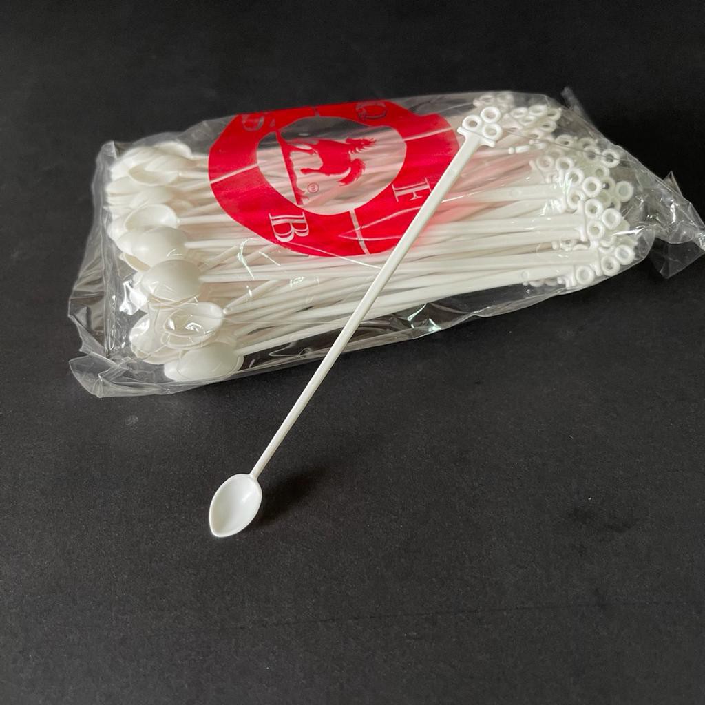 PLASTIC STIRRER SPOON WHITE 5" - SUDU PLASTIK MINI COFFEE (100'S ...