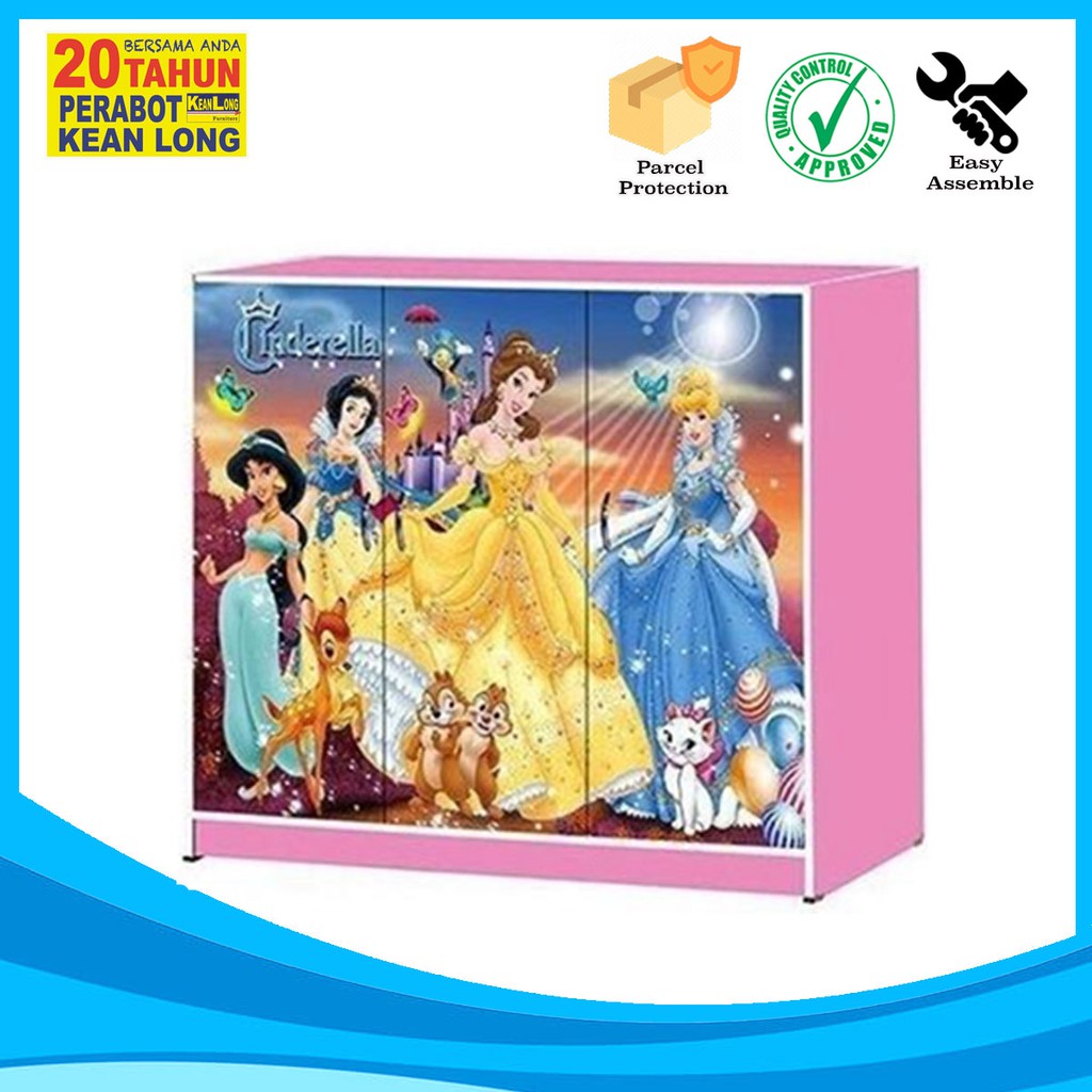 KLSB Almari Kartun 3 Pintu / Cartoon Wardrobe / Almari Kanak / Almari ...