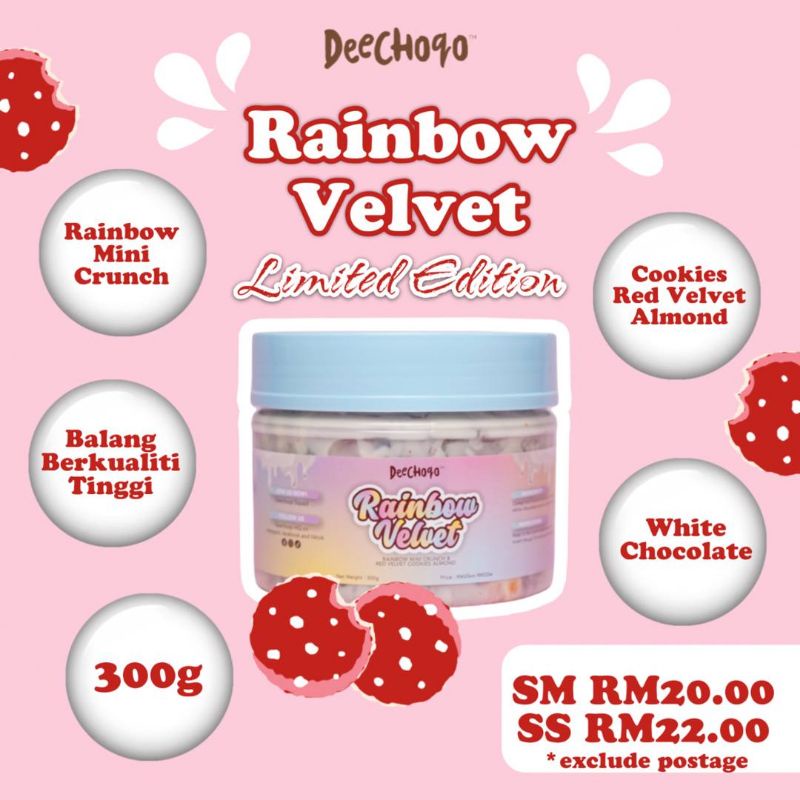 CHOCOJAR Velvet Rainbow Deechoqo Redvelvet cookies Almond + chocojar ...