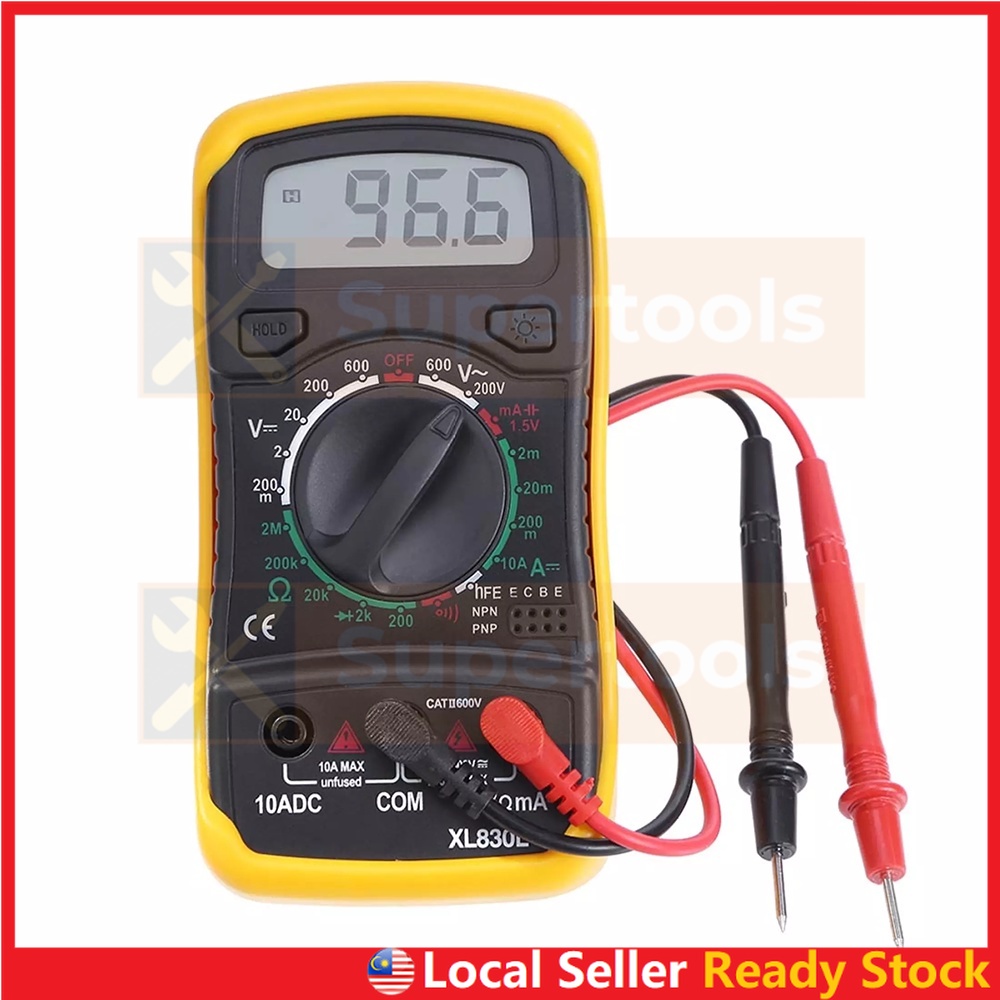 Digital Multimeter XL830L DT-830B LCD Volt Meter Ammeter Voltmeter Amps ...