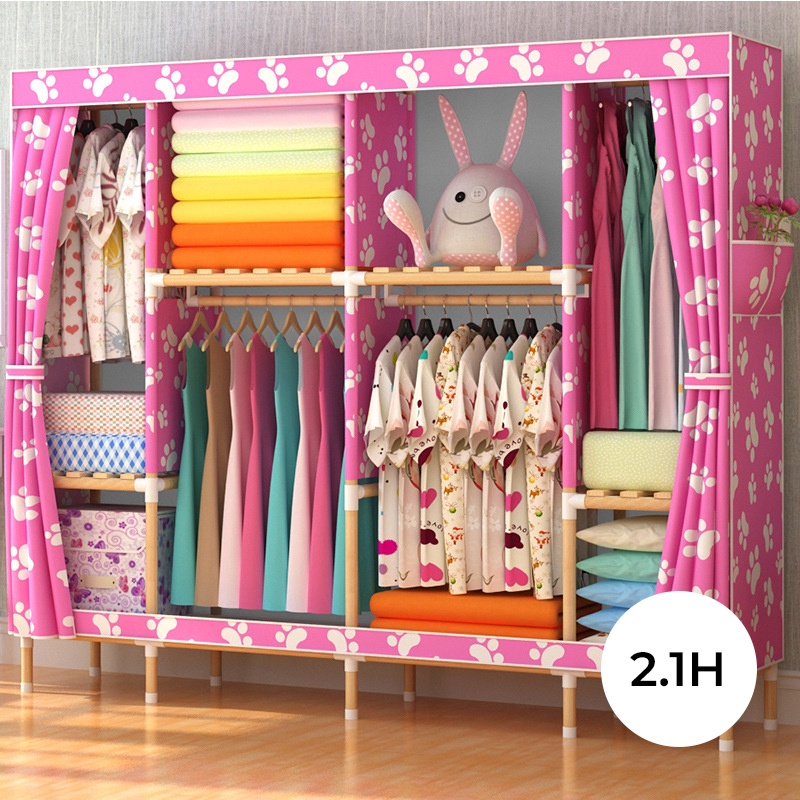 Wardrobe Almari Baju Rak Baju Clothes Organization Storage Rack Cabinet ...