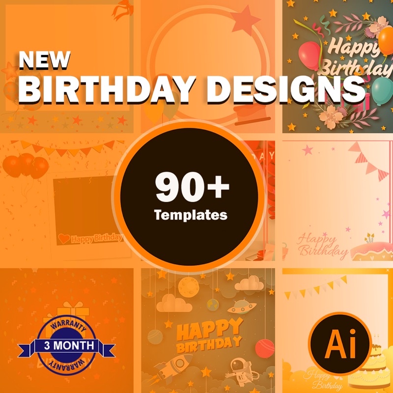 90+ Editable AI templates for Birthday [Flyers, frames, posters, cards ...