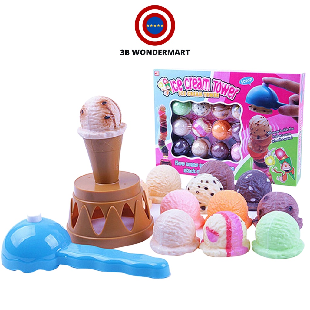 Kids Ice Cream Stack Up Play Toys Baby Simulation Food Toy | Shopee ...