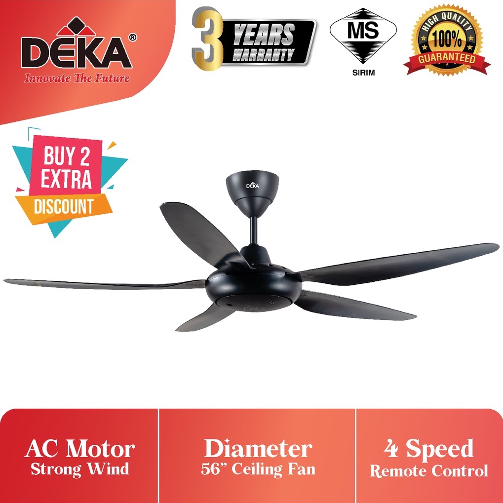 DEKA KRONOS XR5 56" Ceiling Fan 4 SPEEDS Remote Control | Shopee Malaysia