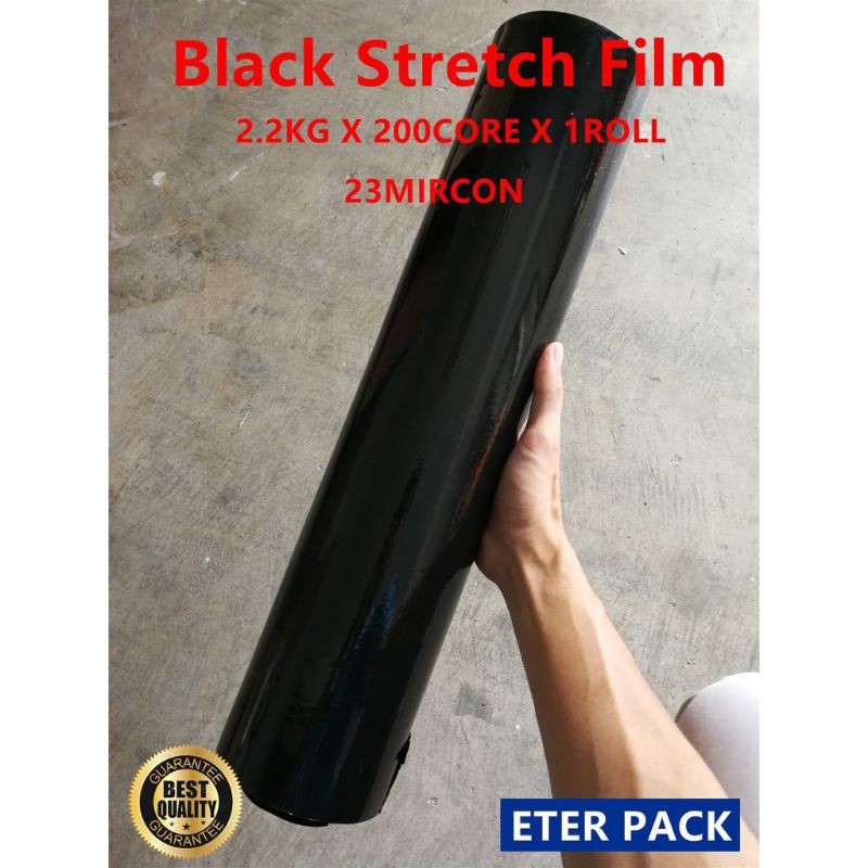 Black Stretch Film/Wrapping Firm/Plastic Pallet Wrap (2.2Kg x 1 Roll ...