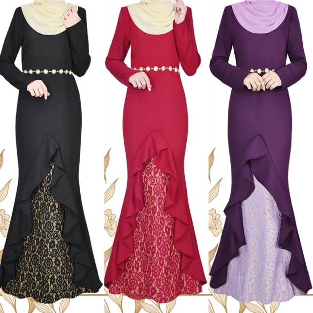 DRESS JUBAH DINNER MUSLIMAH LABUH FASHION BRIDESMAID TUNANG NIKAH MODEN ...