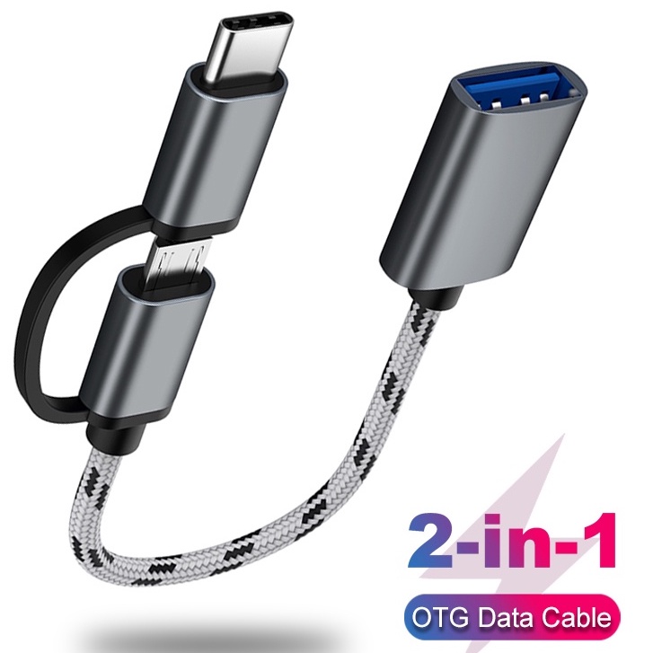 2 In 1 Type-C Micro USB To USB 3.0 Interface OTG Adapter Cable Interface/Nylon Braid Micro USB ...