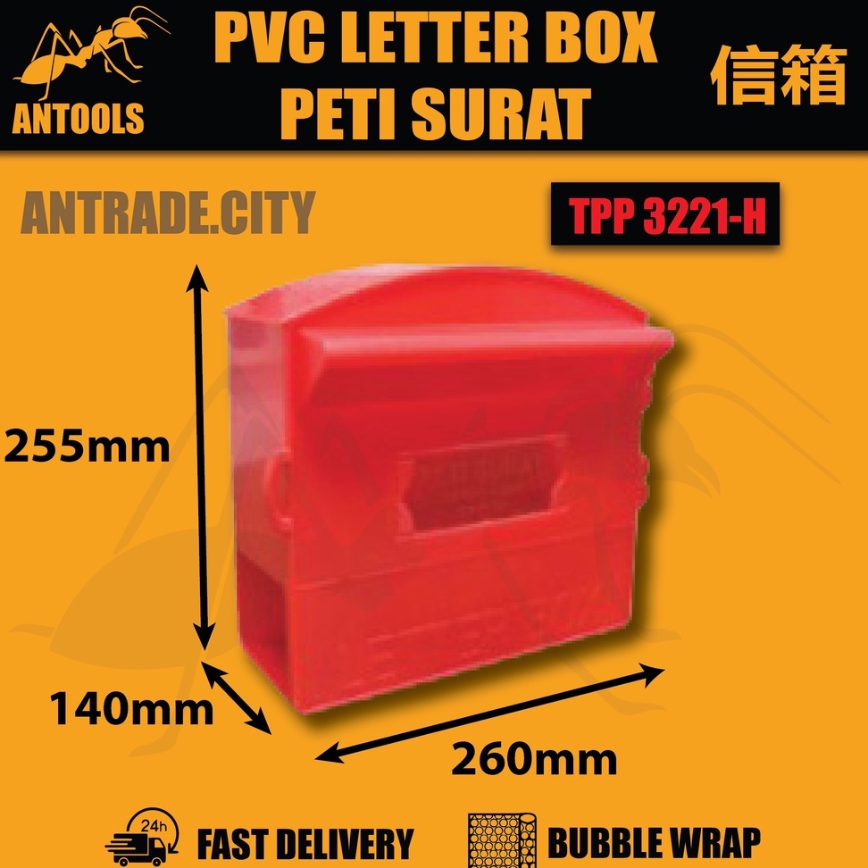 PVC Red Post Letter Box / Metal Mail Box / Peti Surat Besi / Mailbox ...