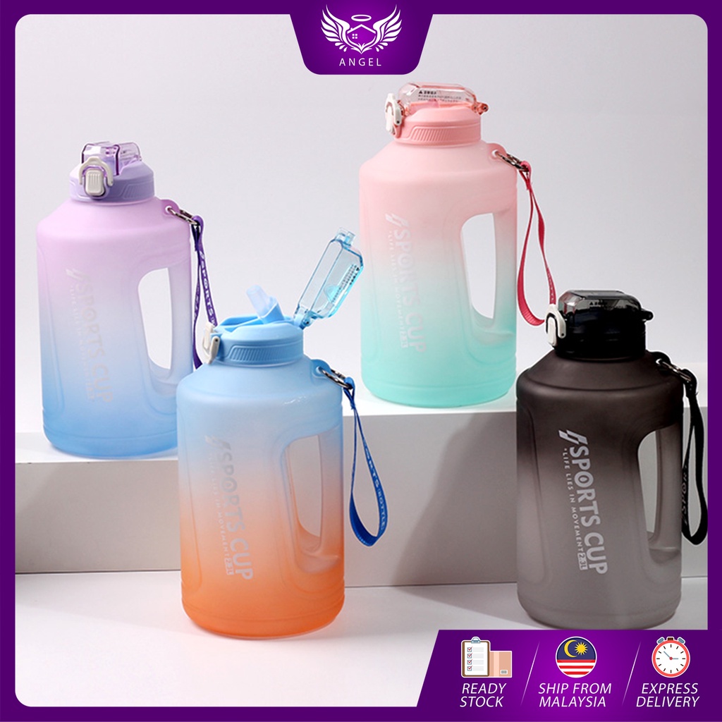ANGEL 2300ml/3780ml Portable Sport Water Bottle Gallon Gradient ...