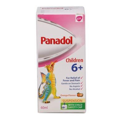 Panadol Children Suspension 6+ years 60ml For Relief of Fever and Pain ...