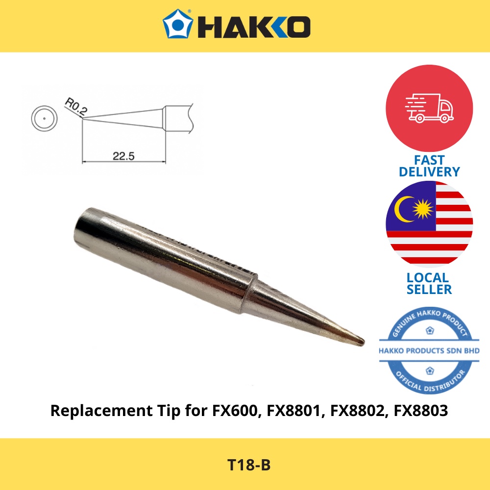 HAKKO SOLDERING TIP T18-B SHAPE-B | HAKKO PRODUCTS T18 SOLDERING STATION REPLACEMENT TIP ...