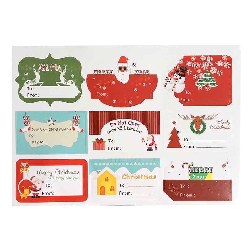 Christmas Assorted Gift Writing Name Stickers 18 pcs Set | Shopee Malaysia