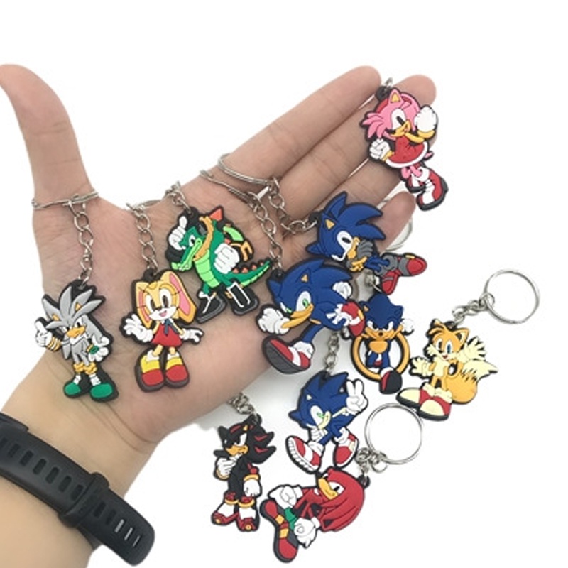 Sonic The Hedgehog Keychain BookBag Decoration Pendant Sonic Cartoon ...