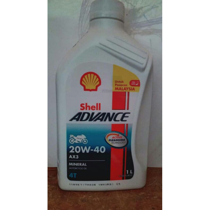 SHELL ADVANCE 20W-40 AX3 1 liter | Shopee Malaysia