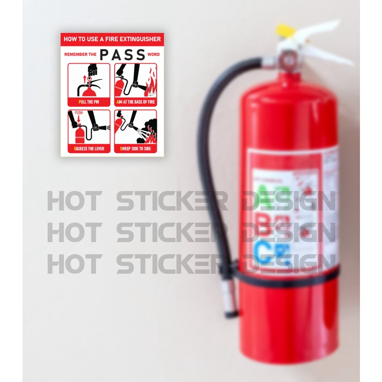 How To Use Fire Extinguisher_PASS_Sign Sticker_ready stock | Shopee ...