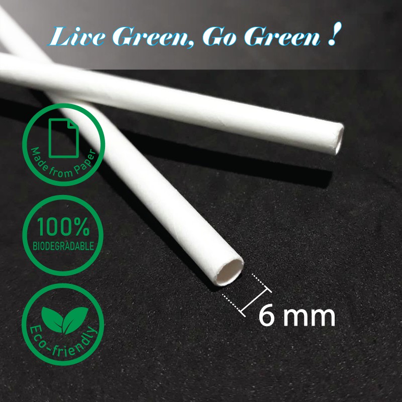 6mm X 197mm Paper Straw White 300pcs Box Shopee Malaysia