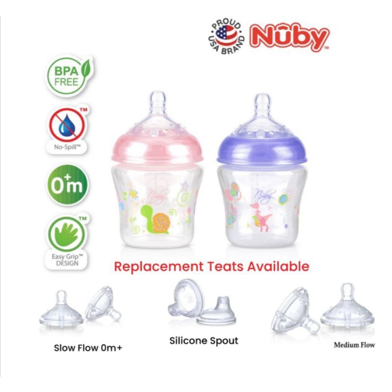 Clearance Nuby Natural Touch Bottle Nipples Slow/Medium/ Fast Flow ...