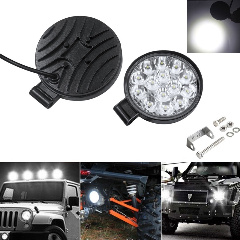 Mini LED Work Light Round Spotlight 42W Car Headlight Off-Road Fog ...