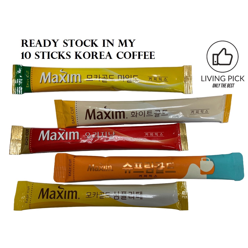 Korea Maxim instant coffee 10 sticks / Local ready stock / Fast ...