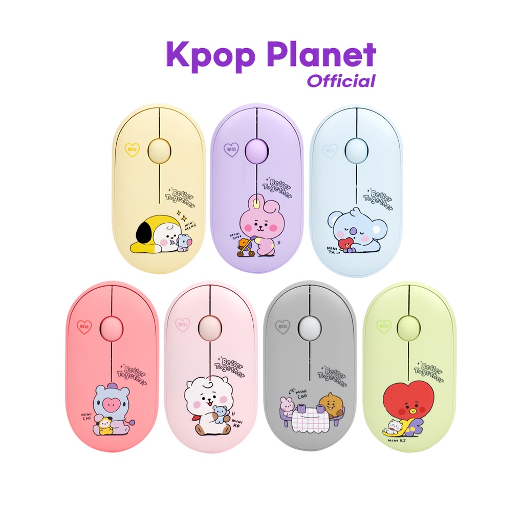 ROYCHE BT21 My Little Buddy Multi-Pairing Wireless Mouse BTS CHIMMY ...