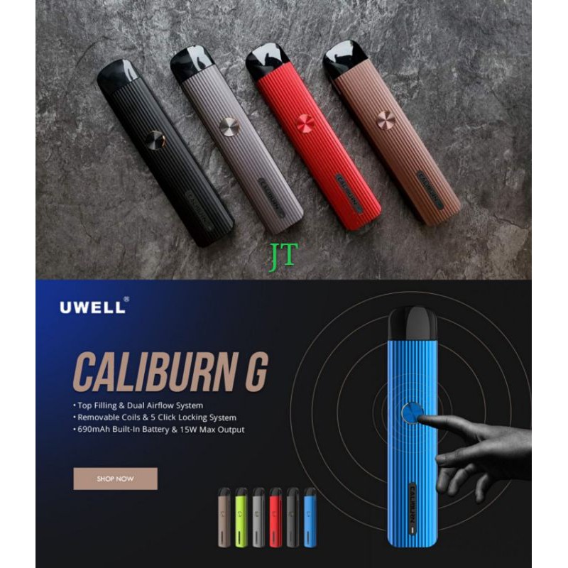 100% Original CALIBURN G UWELL CALIBURN G POD SYSTEM KIT 15W 690MAH ...