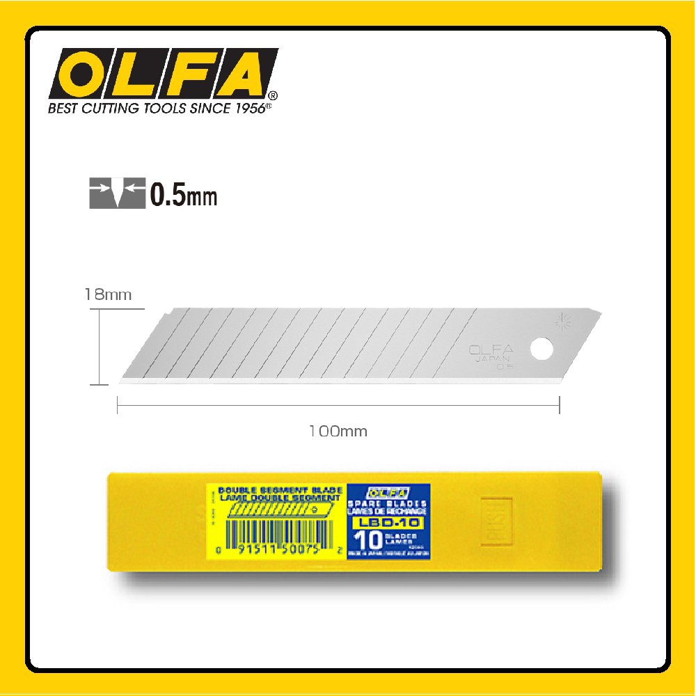 OLFA Blades (L) LBD-10 Double Segments (10pcs/tube) | Shopee Malaysia