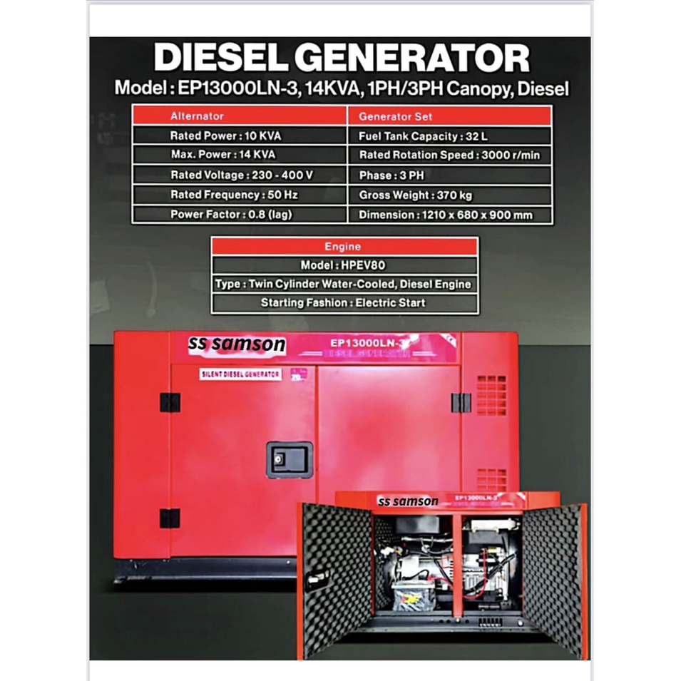 14KVA / 10KVA Silent Diesel Generator Soundproof Generator 3 Phase ...