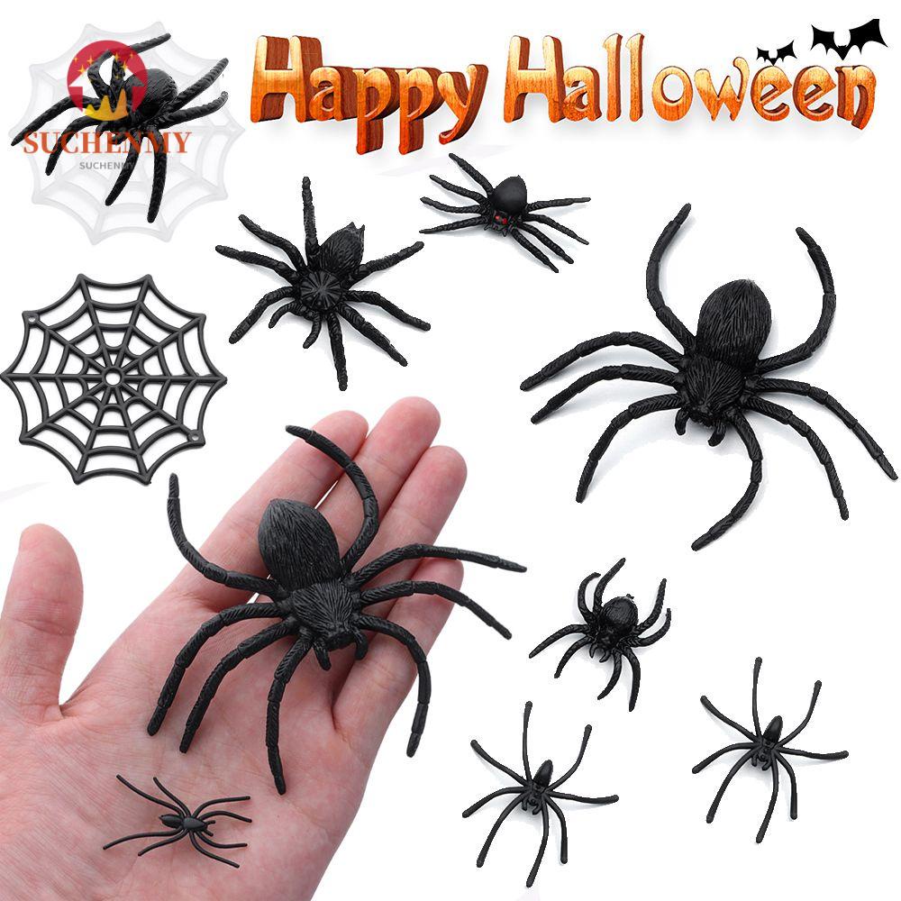 50pcs Horror Black Spider Haunted House Web Bar Party Decoration ...