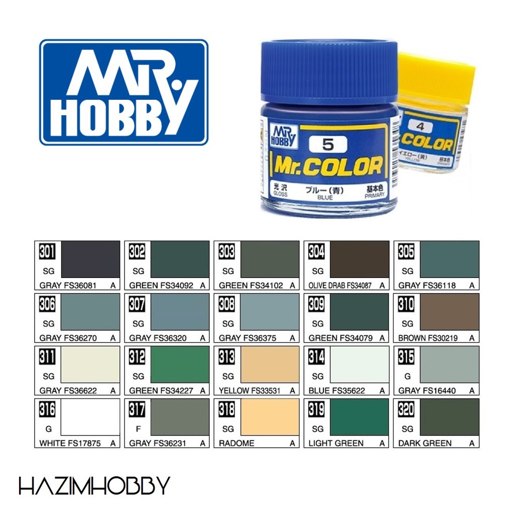 MR HOBBY Color 10ml C301-C320 - MRHOBBY MRCOLOR | Shopee Malaysia