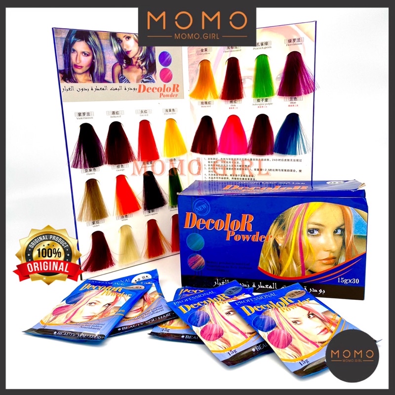 Decolor Hair Color Powder Dye Highlight Bleaching Powder 15g | Shopee ...