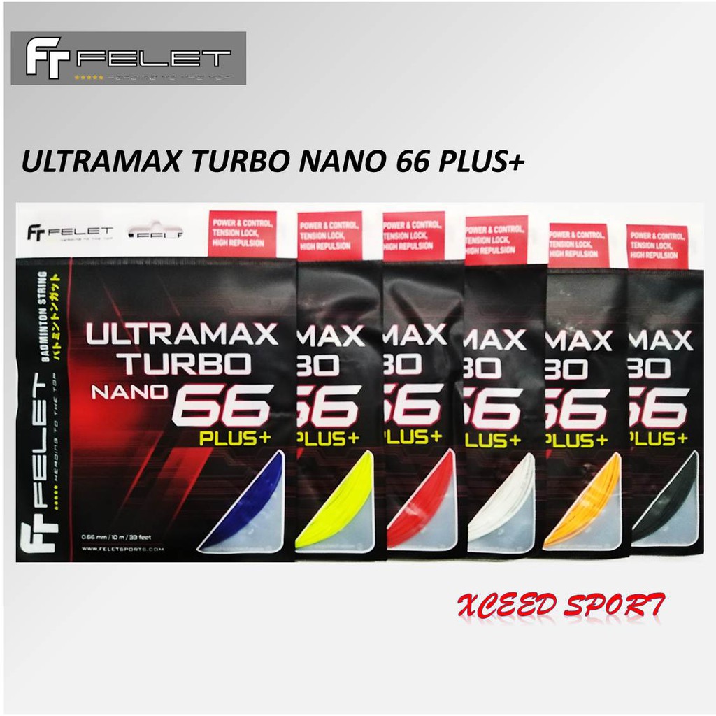 FELET Badminton String ULTRAMAX TURBO NANO 66 PLUS+ / ULTRAMAX TURBO ...