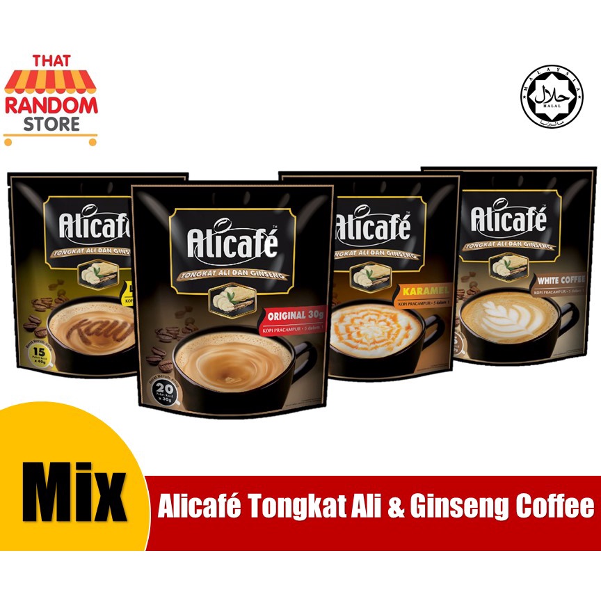 Alicafe Tongkat Ali and Ginseng Coffee (Original/Lebih Pekat/Karamel ...