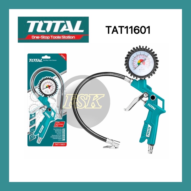 TOTAL Heavy Duty Air Tyre Inflating Gun (Max 120psi) / Air Compressor ...