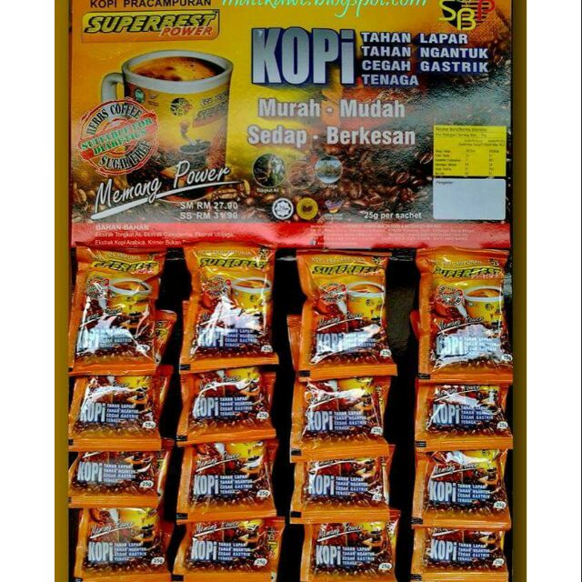 Kopi Campuran Superbest Power Papan or Kotak (20sachet) 100% Original Super Best | Shopee Malaysia