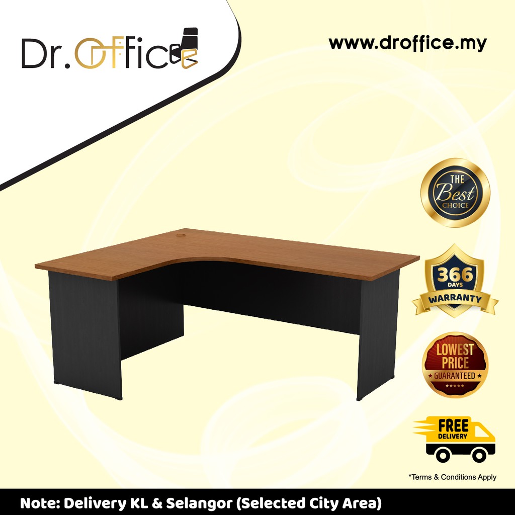 M-GL1815 L-SHAPE TABLE | MEJA L SHAPE | MEJA PEJABAT | OFFICE TABLE ...