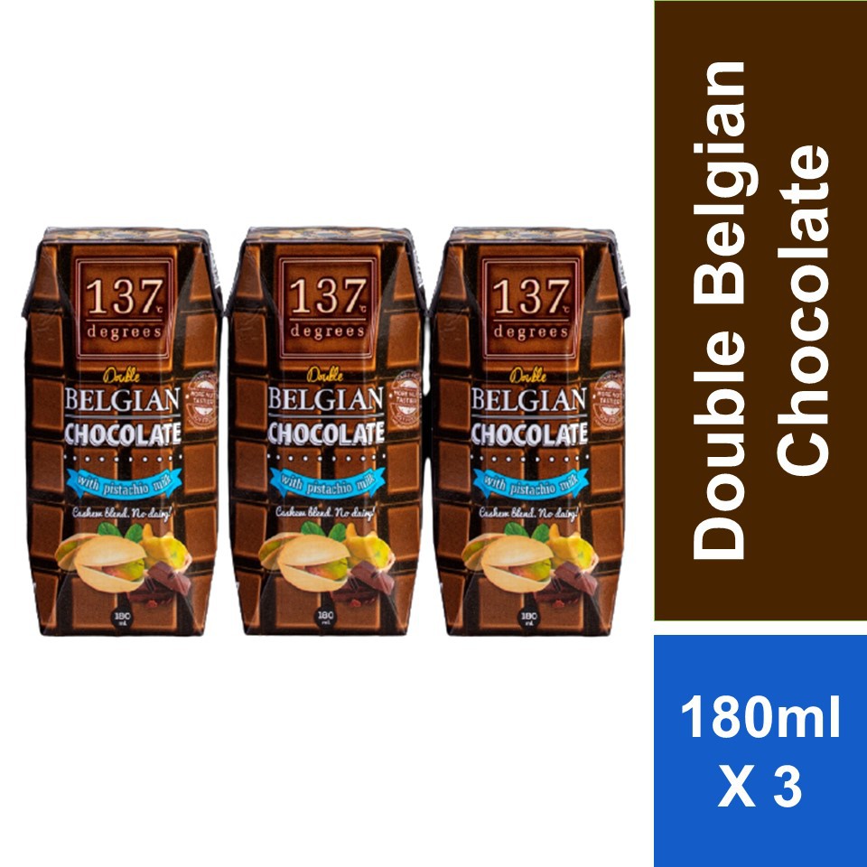 137 Degrees Pistachio Milk Double Belgian Chocolate 180ml x 3s | Shopee ...