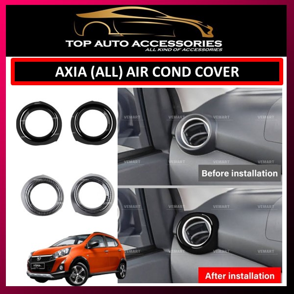 AXIA (ALL) AIRCOND COVER CARBON FIBER / PIANO BLACK DESIGN / AIR COND ...