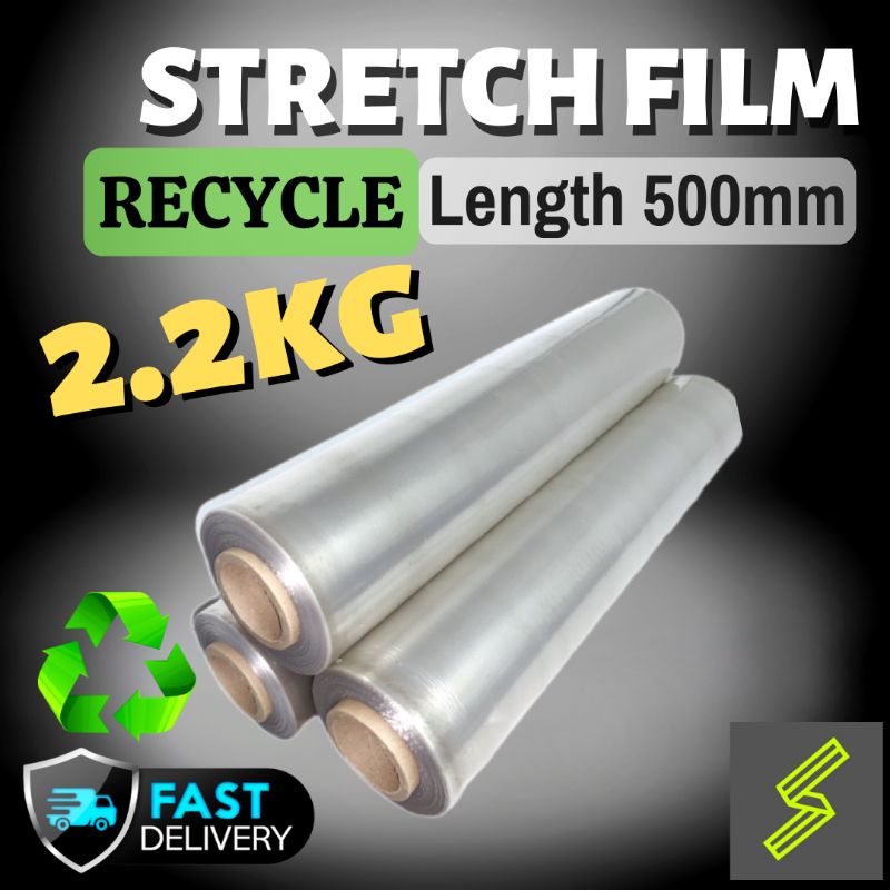 Recycle Stretch Film 2.2kg x 500mm x 23MIC Wrapping Film | Shopee Malaysia
